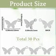 30Pcs Stainless Steel Charms Butterfly Charm Stainless Steel Color 6 ...