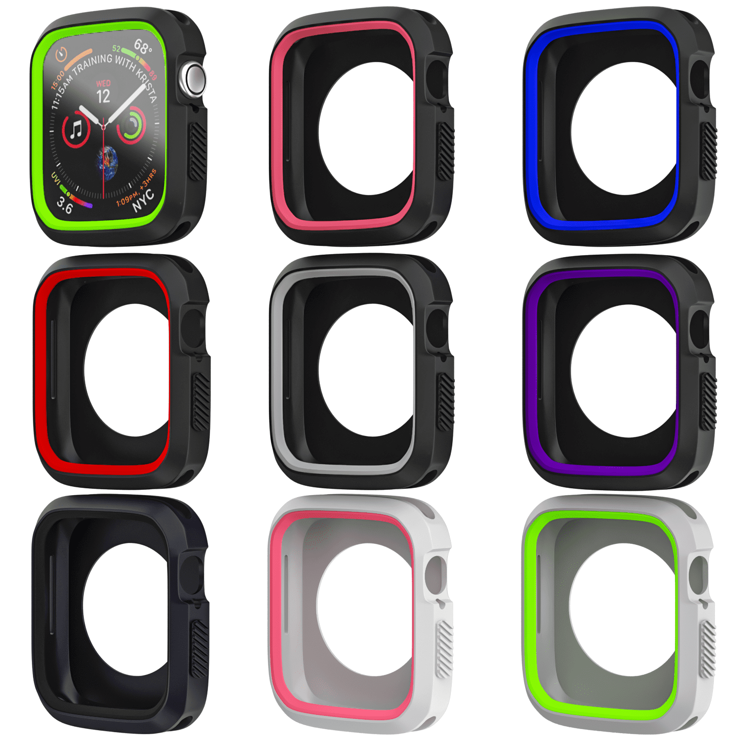 [ 9 Pack ] Shockproof Case for Apple Watch 40mm Series 6/5/4 and SE ...