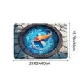 Fishing Hole 3D Illusion Door Mat 16x24 Inches, Fish in Water Absorbent ...