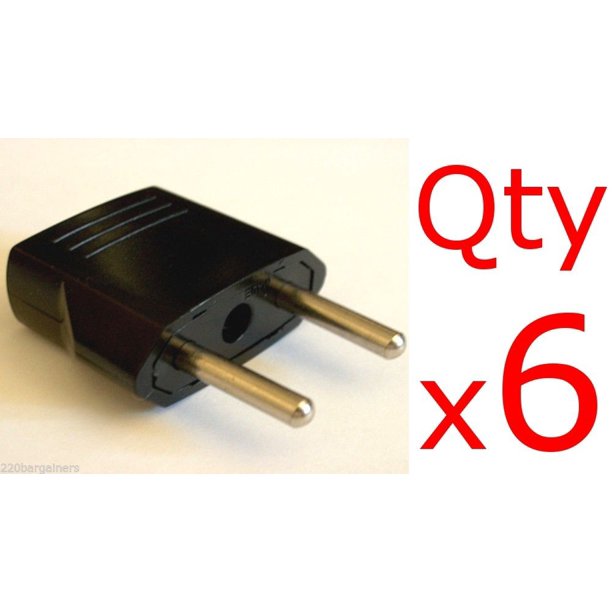 Europe / Asia 4mm Plug Adapter 6 PK- Change US-Plug to Europe/Asia ...
