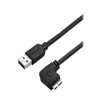 StarTech.com 1m 3 ft Slim Micro USB 3.0 Cable - M/M - USB 3.0 A to Right-Angle Micro USB - USB 3 ...
