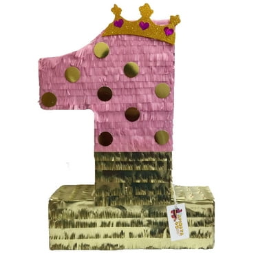 APINATA4U 20'' Tall Royal Blue & Gold Prince Theme Number One Pinata ...