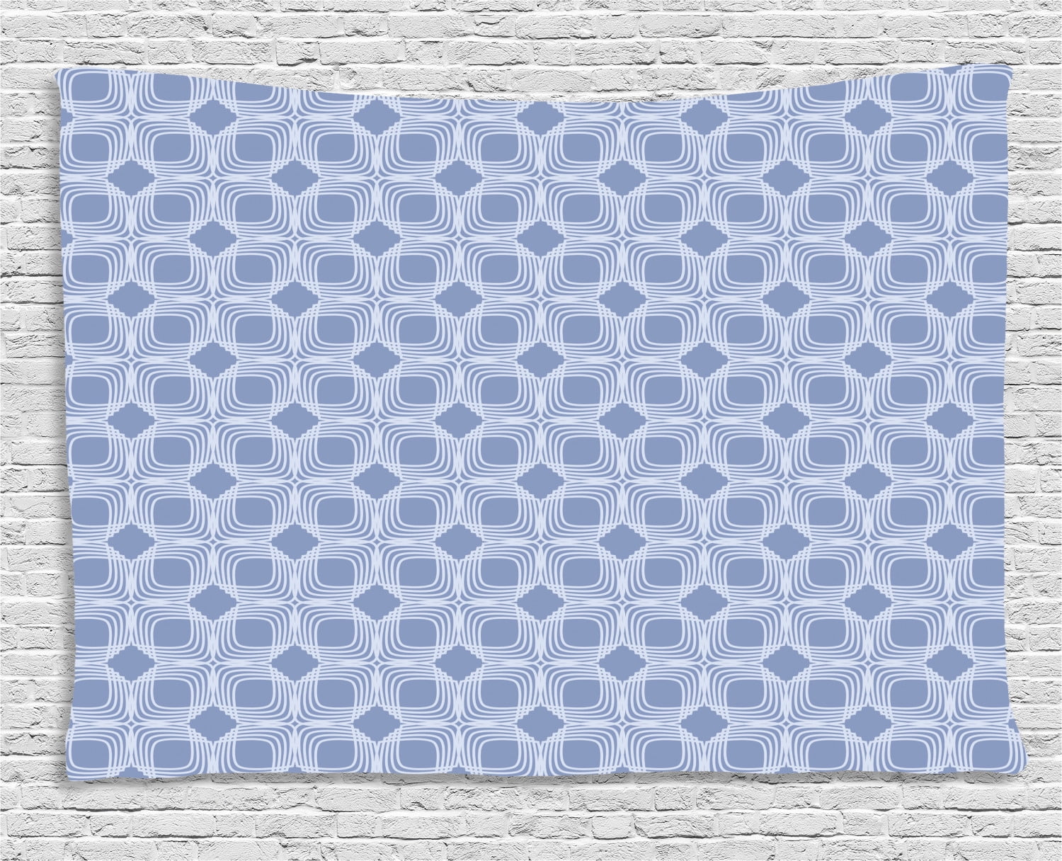 Doodle Tapestry, Diagonal Squares Pattern Geometric Interwoven Shapes ...