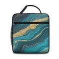 Blue and Gold Marble Pattern Insulated Lunch Bag Teens,Lunch Box for ...