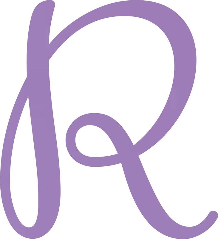 Decorative Acrylic Letter, Custom Blank R Script, 8'' Tall Lavender ...
