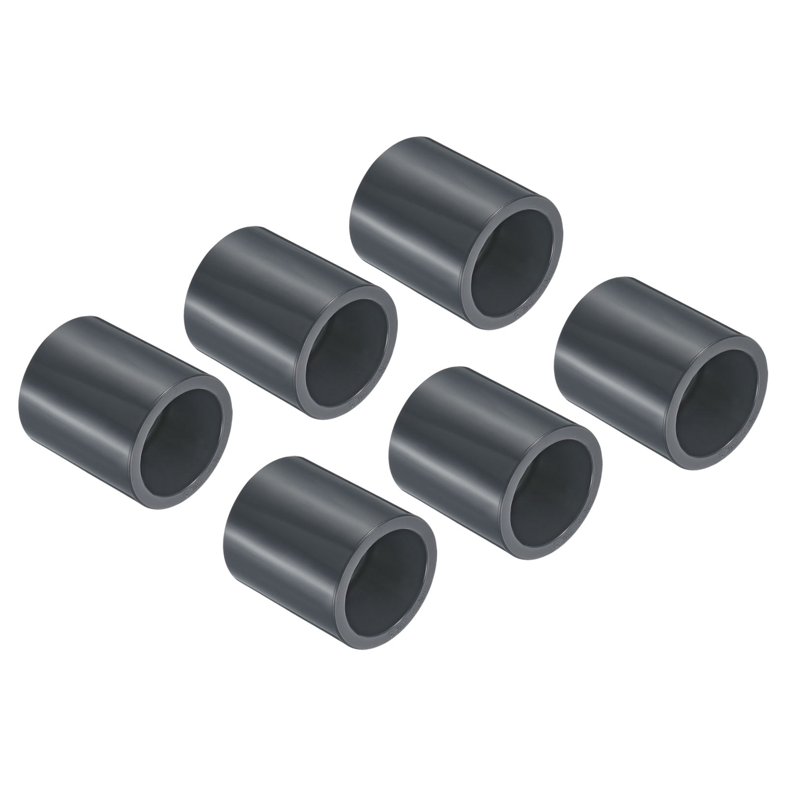 Uxcell UPVC Pipe Fitting 32mm Socket, 6 Pack Straight Coupling, Dark ...