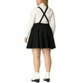 Unique Bargains Women's Plus Size Suspender Skirt Pleat A-Line Mini Flared Overall Dress 3X ...