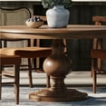 Maven Lane Zola Round Wooden Dining Table, Antiqued Brown Finish ...