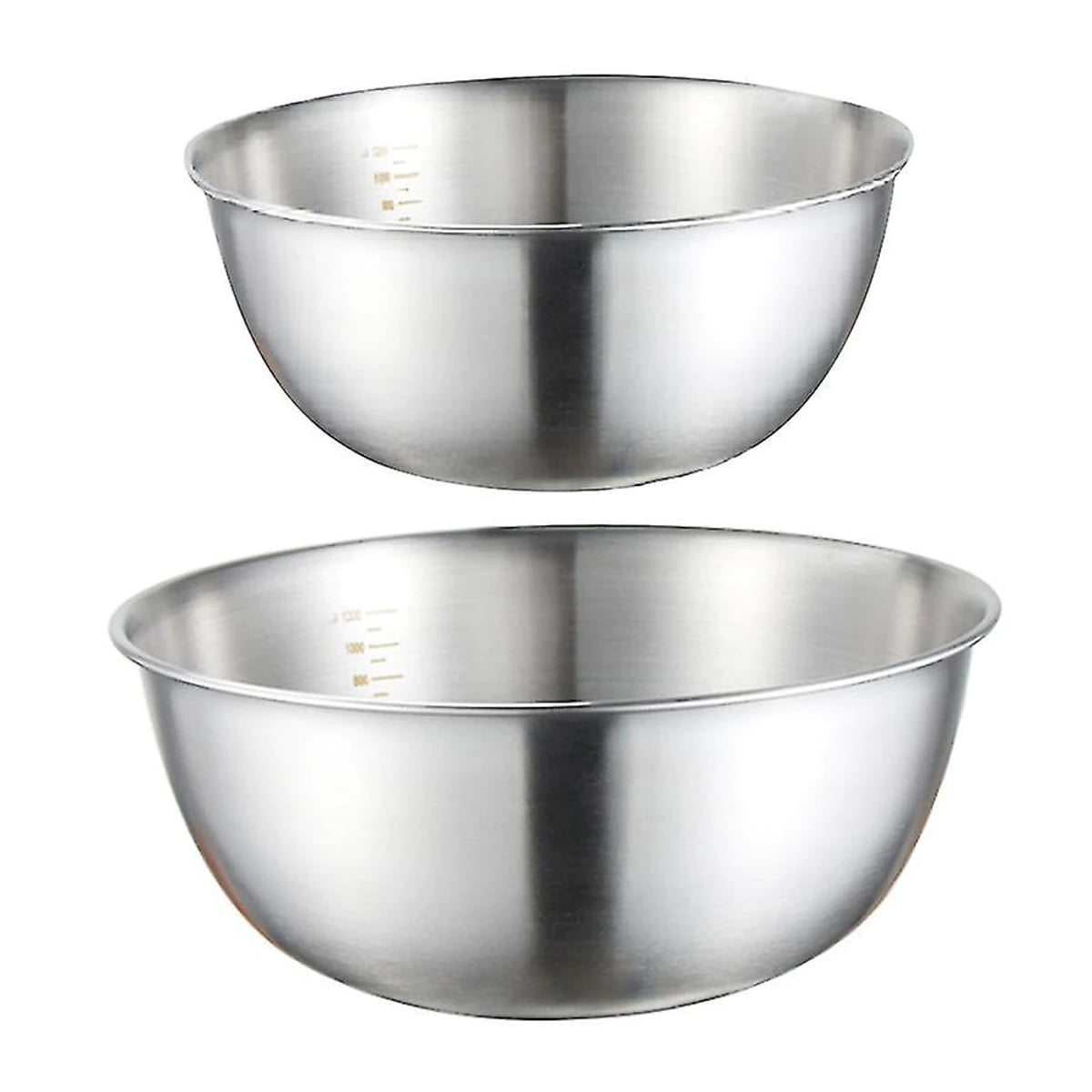2-Piece Stainless Steel Mixing Bowls With Graduated Depth Mixing Egg ...