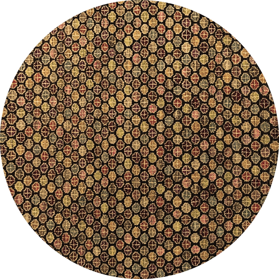 Ahgly Company Indoor Round Abstract Brown Modern Area Rugs, 3' Round ...