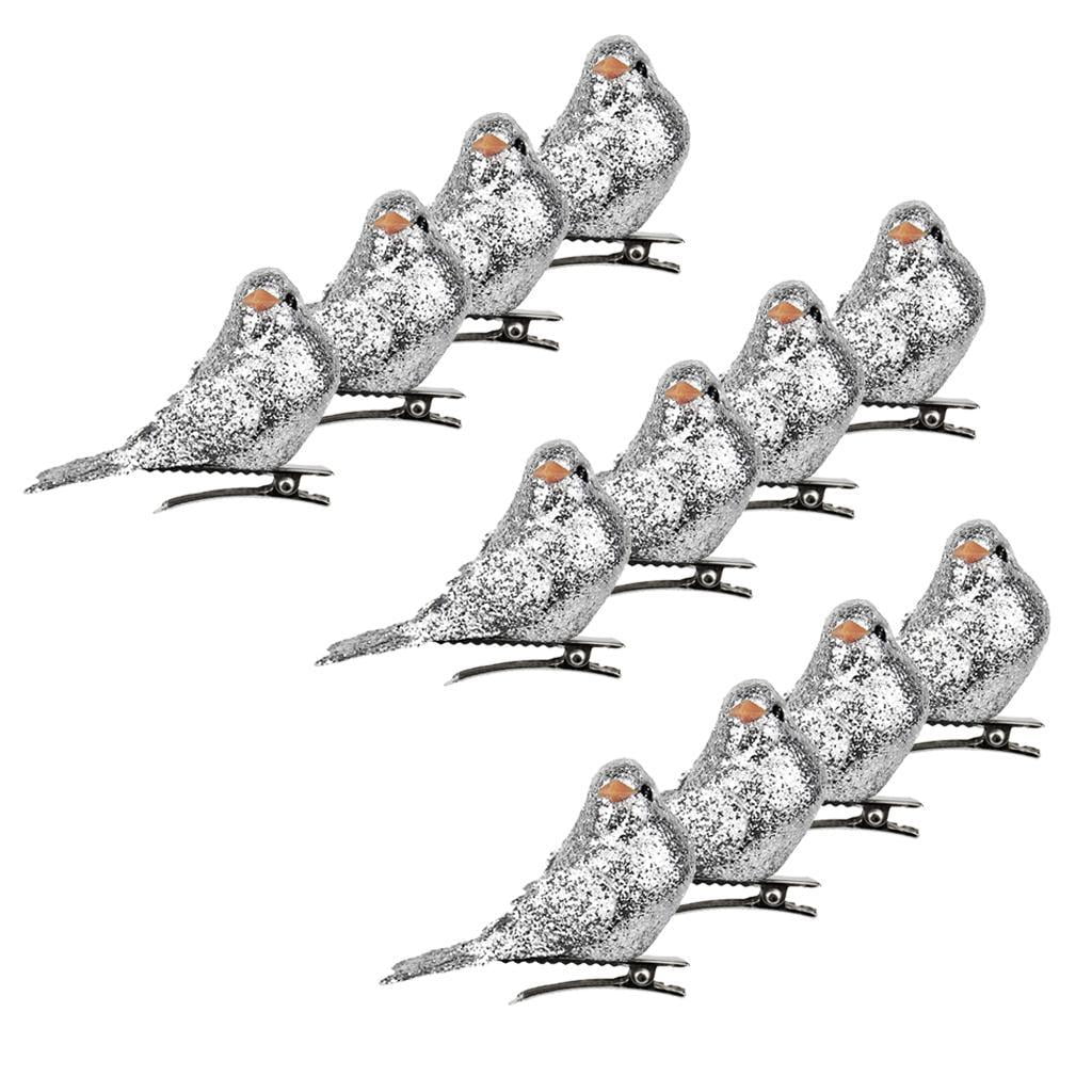 Pack of 12 Decorative Artificial Foam Birds, Ornaments Home for Wedding ...