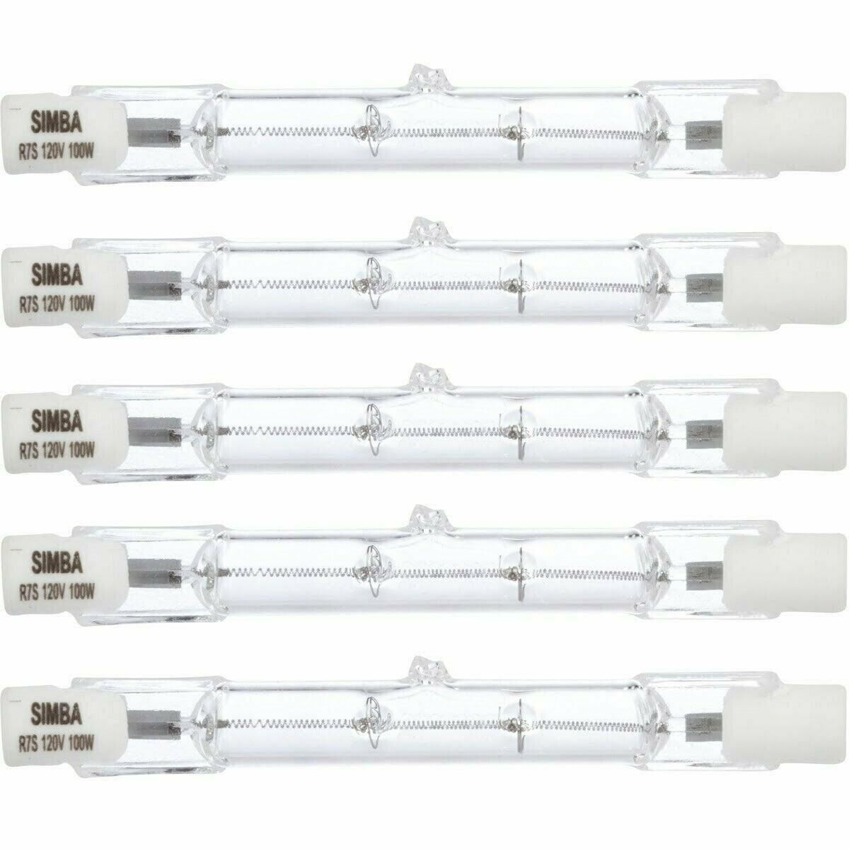 Simba Lighting Halogen R7s 78mm 120V 100W T3 J Type Double Ended Bulbs ...