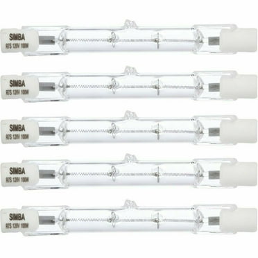 100W Halogen Light Bulb, 120V, J Type T3 R7S, Double Ended 78mm, 3.13 ...
