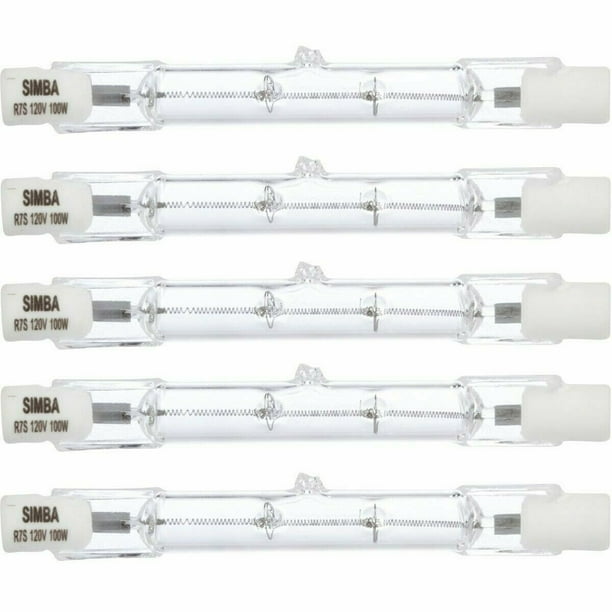 Simba Lighting Halogen R7s 78mm 120V 100W T3 J Type Double Ended Bulbs ...