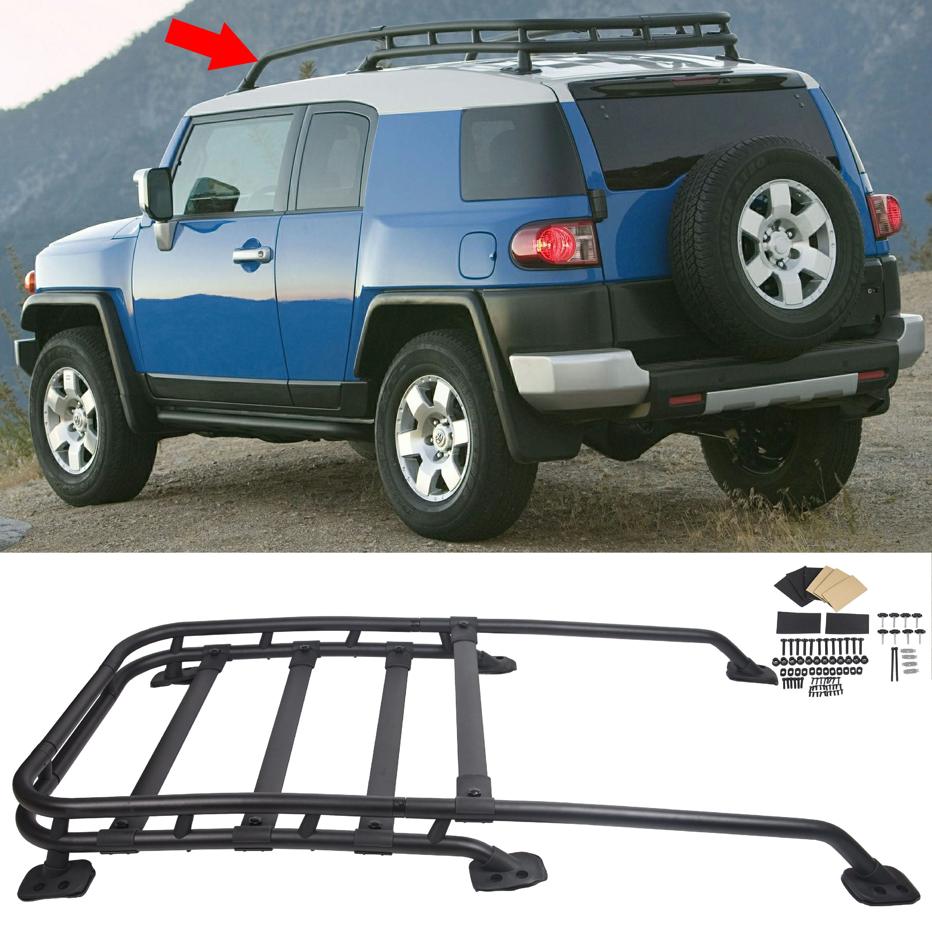 Black Aluminum Roof Rack Cargo Luggage Carrier Offroad style for 2007 ...