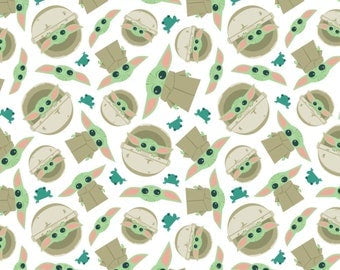 Star Wars Yoda White Flannel Fabric - Walmart.com
