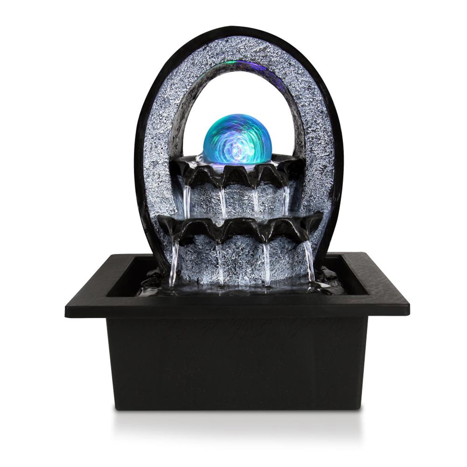 Serene Life Water Fountain - Relaxing Tabletop Water Feature Decoration ...