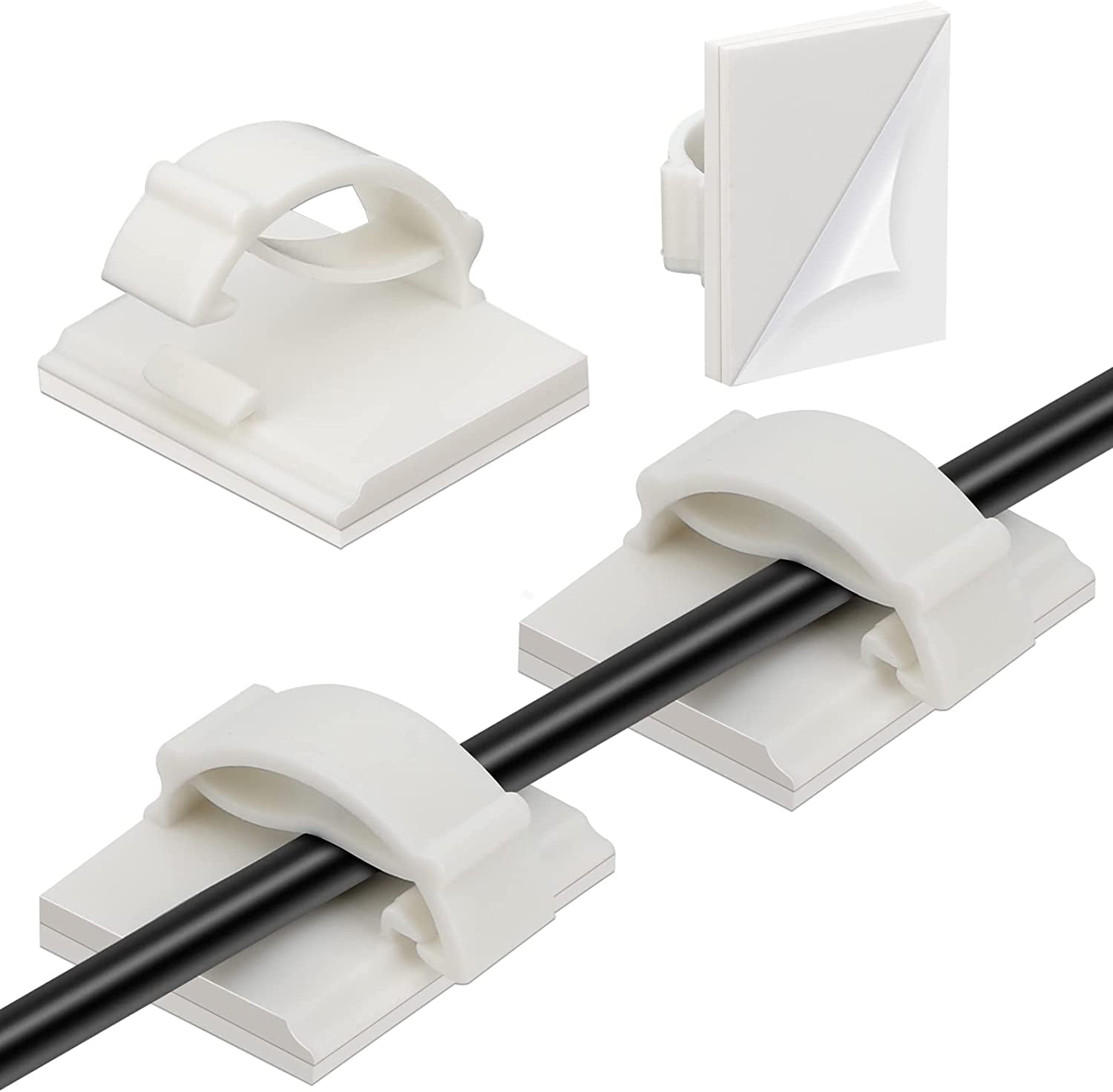 Adhesive Cable Clip, 100 PCS Small White Ideal Cords Organizer Clamps ...