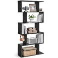 Bookshelf, 5-Tier Bookcase, Tall Display Shelf, Freestanding Storage ...
