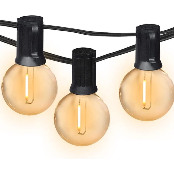 SUNTHIN 100' Outdoor String Lights,50 LED Dimmable Shatterproof G40 ...