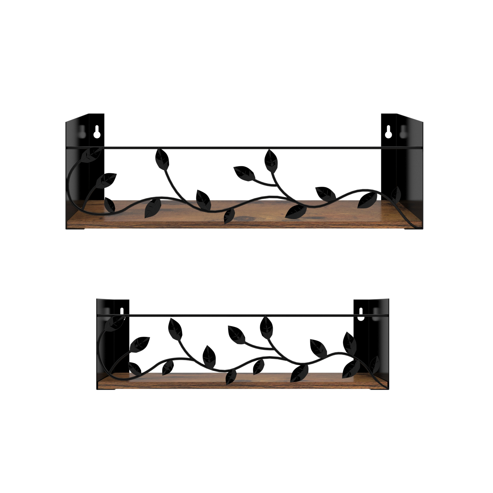 Walmart Home Decor: Set of 2 Leaf-Shaped Floating Wall Shelves, Wood ...