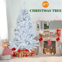 TKOOFN White Artificial PVC Christmas Holiday Bushy Pine Tree, Includes ...