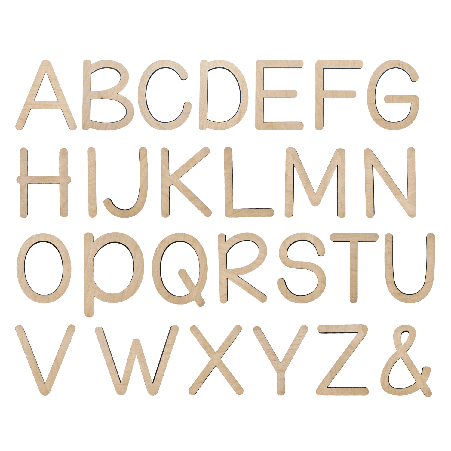 4" Tall BIRCH Wood Letter Full Set | 1/4" Thick | Wood Craft Letters ...