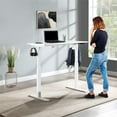 Primo 48" Sit-to-Stand Electric Desk in White Engineered Wood - Walmart.com