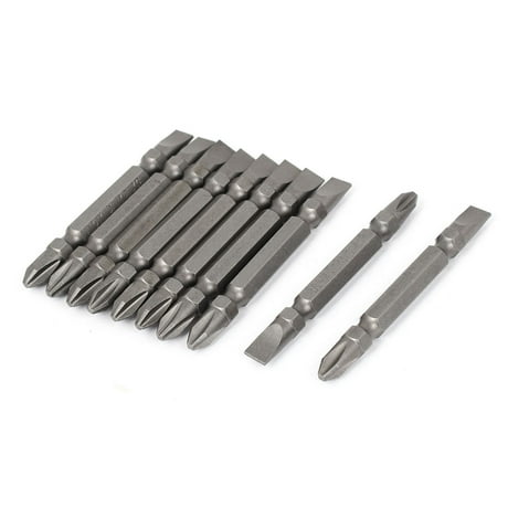 6mm Tip Magnetic PH2 Phillips Slotted Double End Screwdriver Bits 10pcs