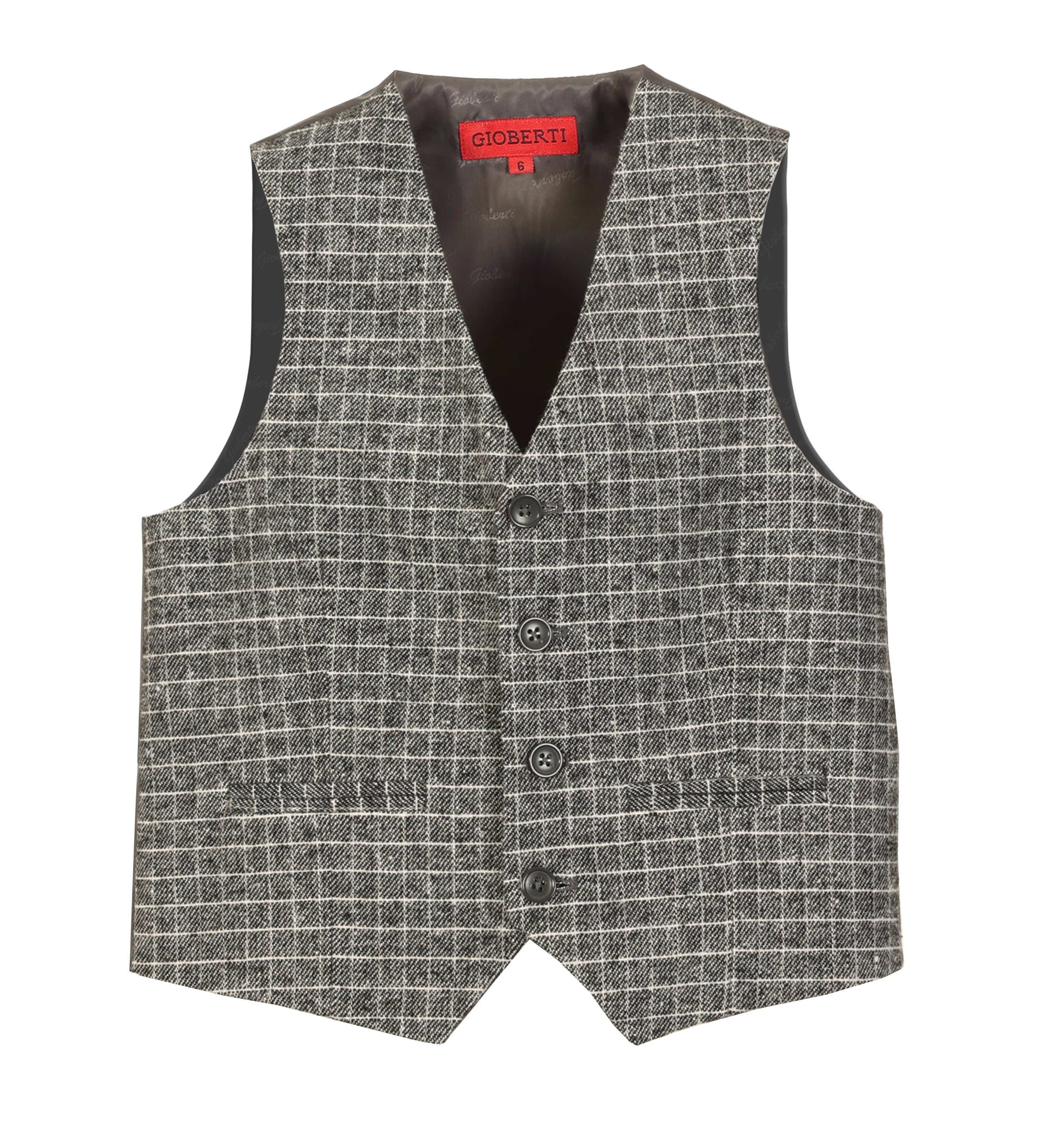 Gioberti Kids and Boys Tweed Plaid Formal Suit Vest - Walmart.com