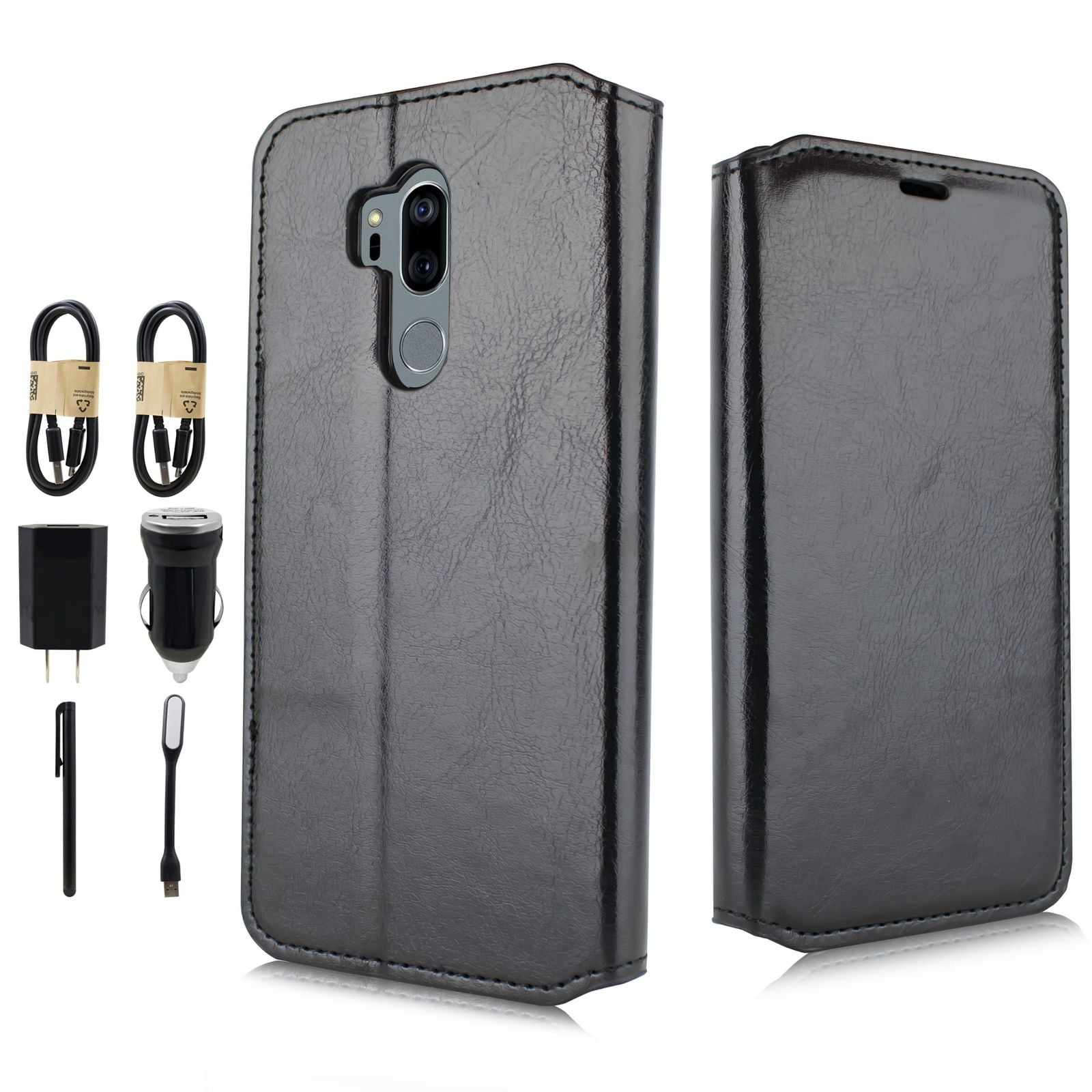 Value Pack + For LG G7 ThinQ /G710 PU Leather Wallet Design Stand Purse ...