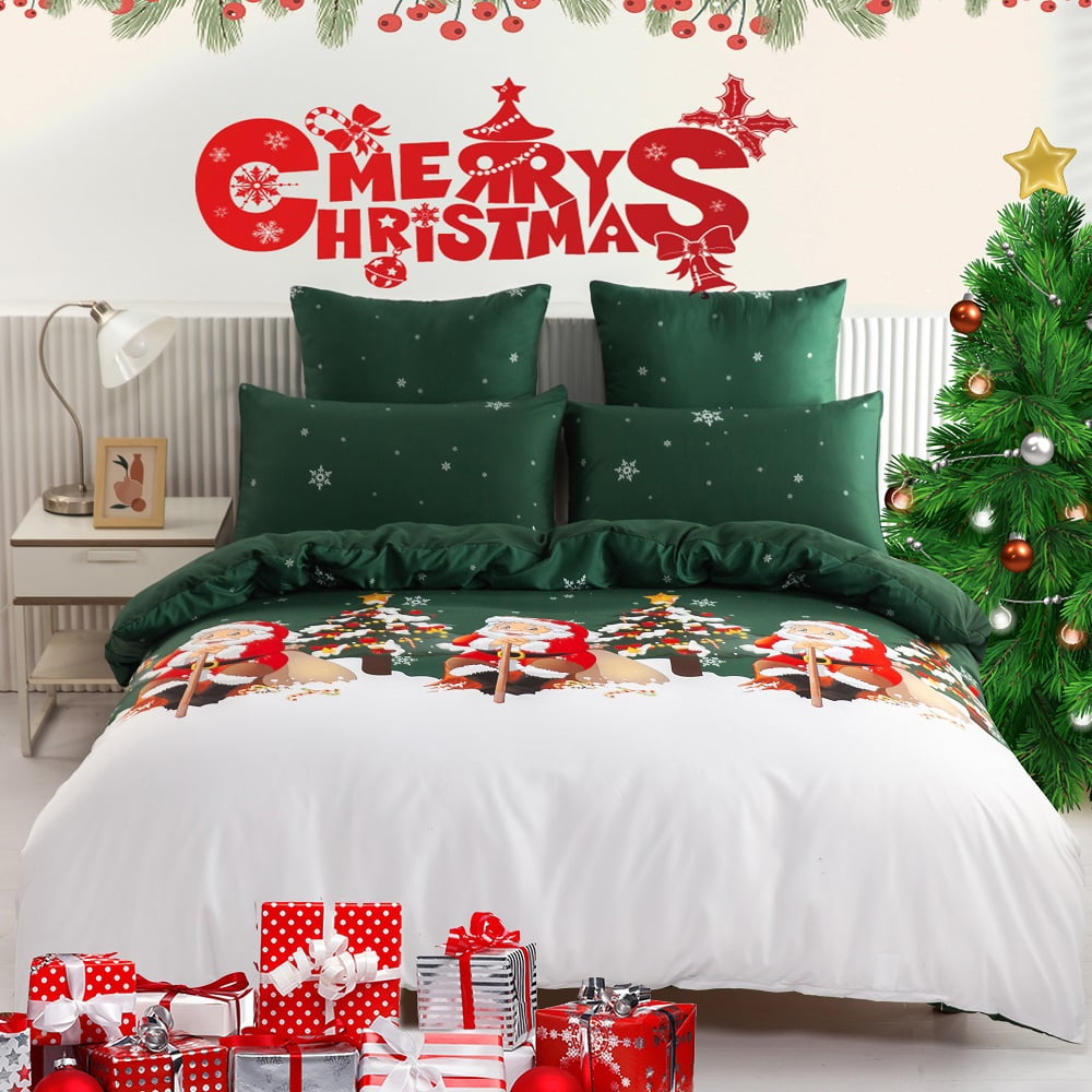 Click here for Nayoroom 3 Pieces Christmas Duvet Cover Set Green... prices