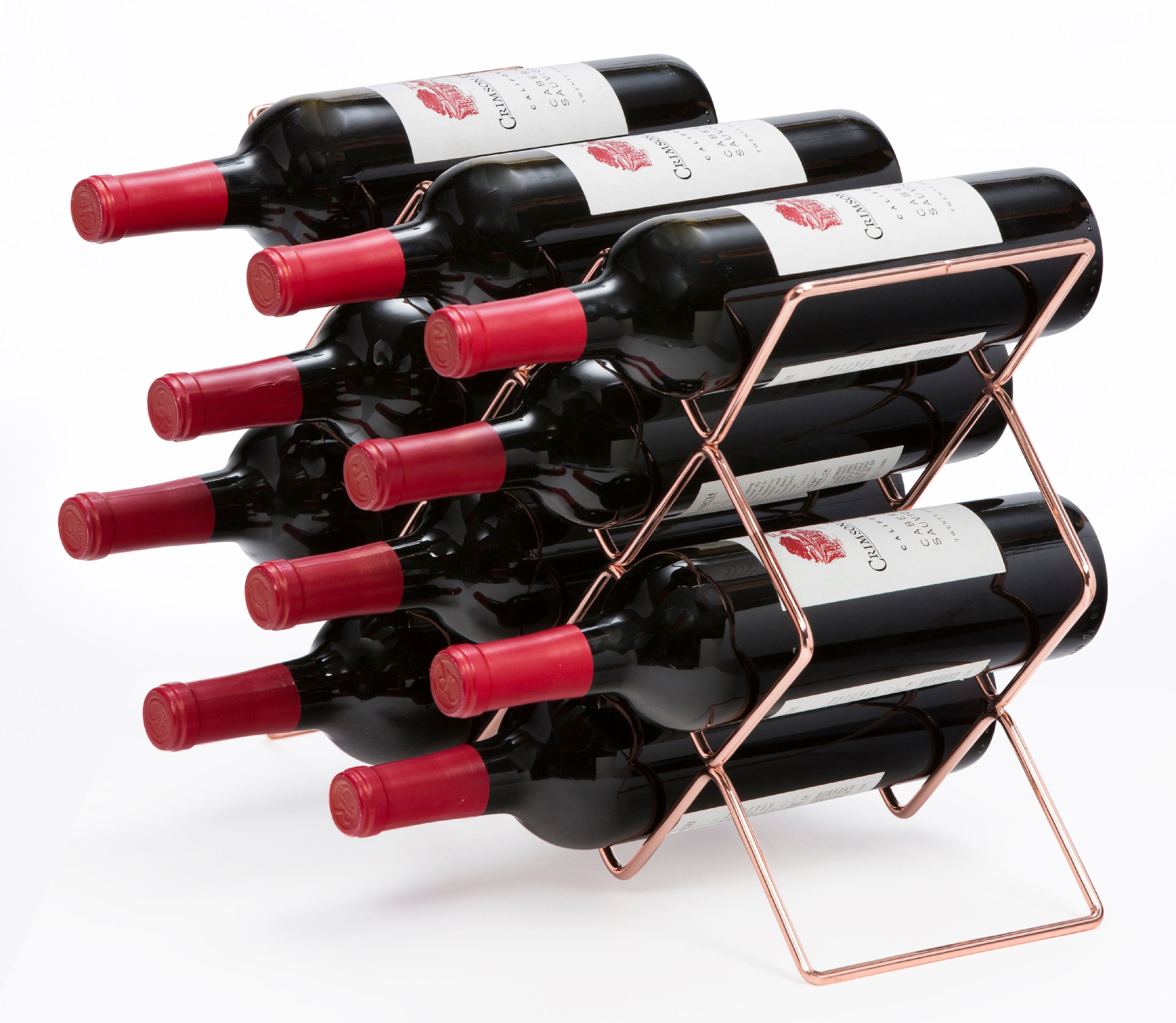 Mango Steam 10 Bottle Countertop Wine Rack (Rose Gold, Metal) - Walmart.com
