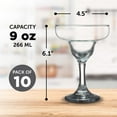 10 Margarita Glasses Set, 9 oz. - Classic, Smooth, Barware, Glassware ...