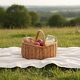 amagogo Rattan Basket Picnic Basket Wicker Basket Versatile Handwoven ...