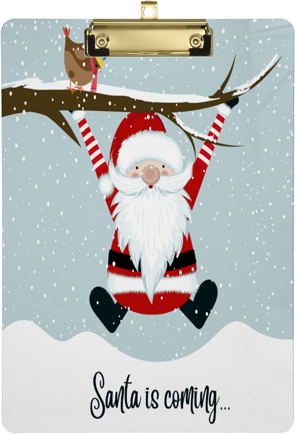 FMSHPON Funny Santa is Coming Clipboard Hardboard Wood Nursing Clip ...