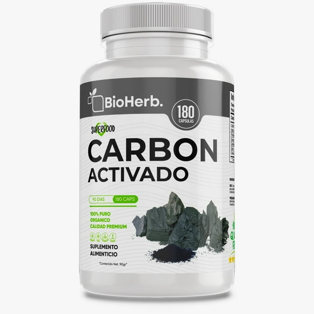 Carbon Activado 100% Puro (180 Capsules 500mg) |ORGANICO | NATURAL ...