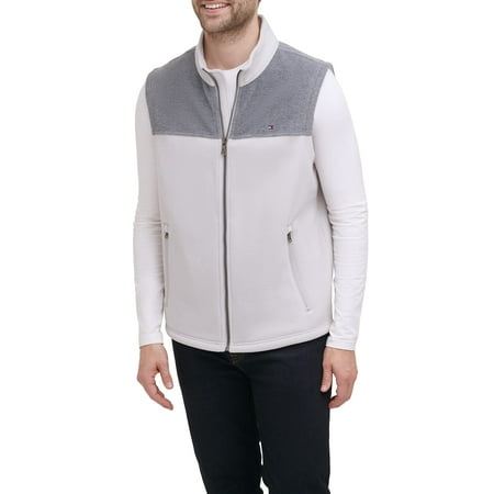 Tommy Hilfiger Men's Polar Fleece Vest, Light Grey/Ice, Small | Walmart ...