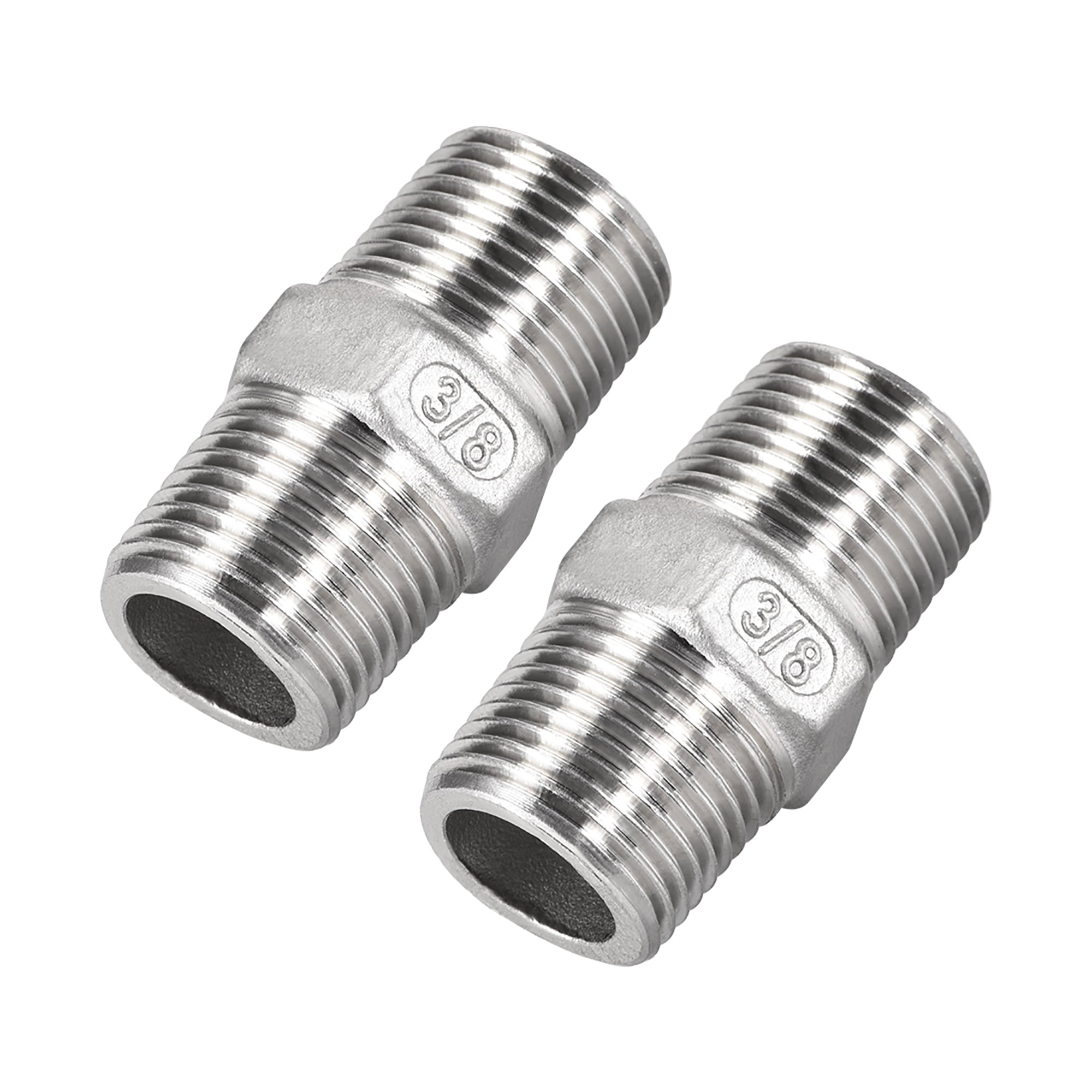 Stainless Steel 304 Cast Pipe Fittings Coupling 3/8 x 3/8 G Male 2 pcs ...