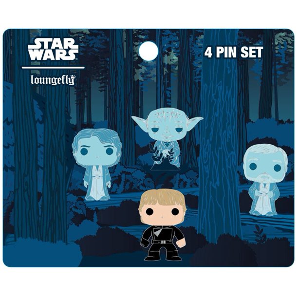 Funko POP! Pin Star Wars Luke Skywalker with Force Ghosts 4 Piece Pin ...