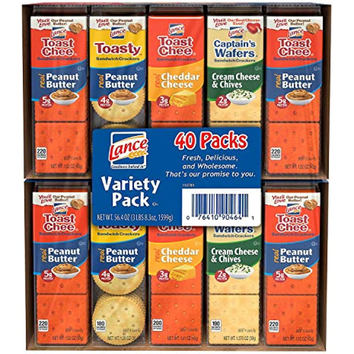 Lance Sandwich Crackers, Variety Pack 1.41 oz, 40 ct. A1 - Walmart.com