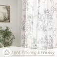 Black Floral Pattern Pinch Pleated 40"W x 84"L (Pack of 2) Light ...