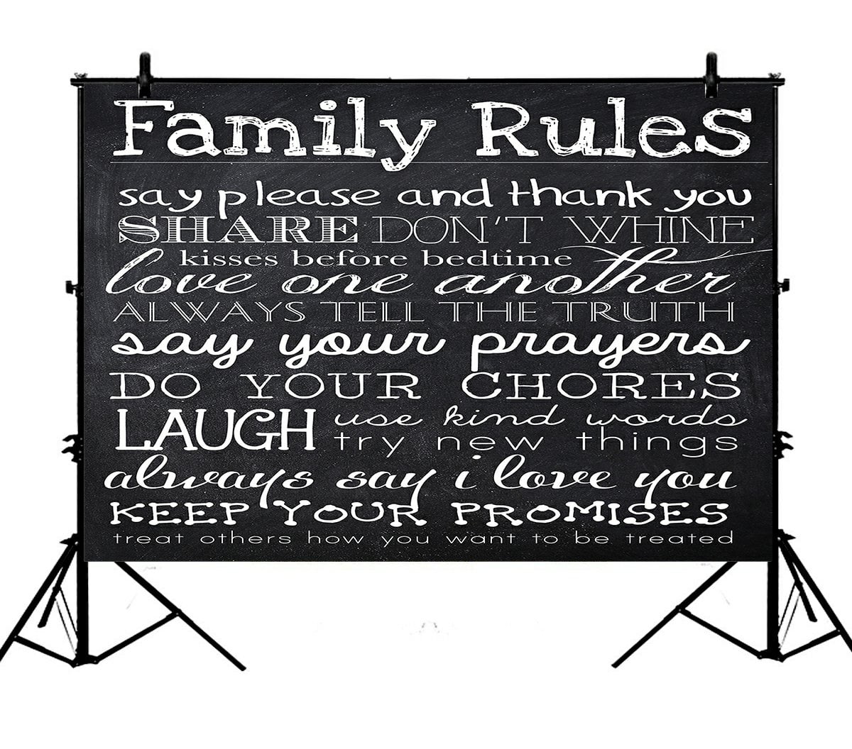GCKG 7x5ft Family Rules Educational Polyester Photography Backdrop ...