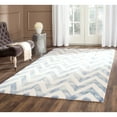 SAFAVIEH Dip Dye Lara Overdyed Chevron Runner Rug, Ivory/Navy, 2'3" x 8 ...