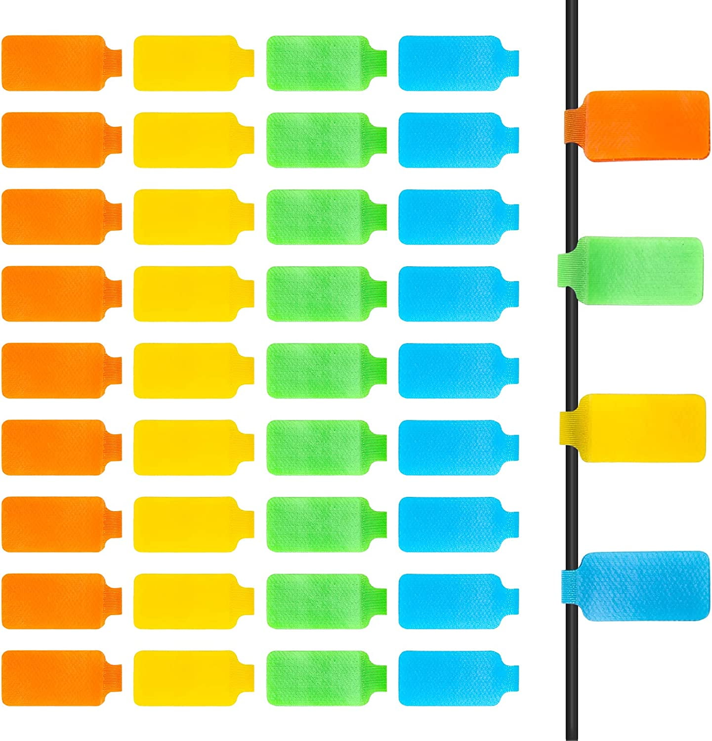 40Pcs Self-Adhesive Identification Cable Tags, 4 Color Wire Labels for ...