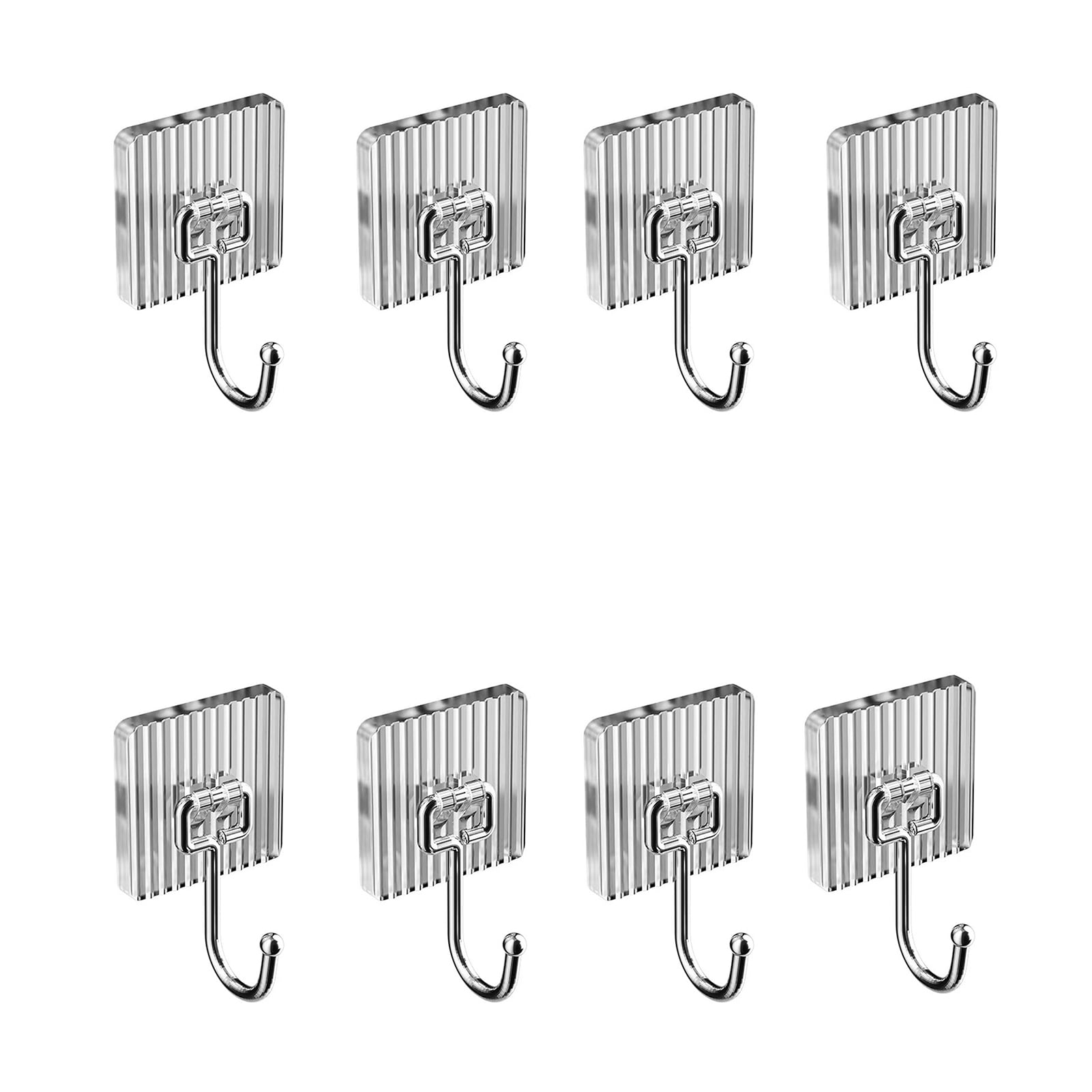 Hesroicy Punch-Free Wall Sticky Hooks - 8Pcs, Waterproof, Square Shape ...