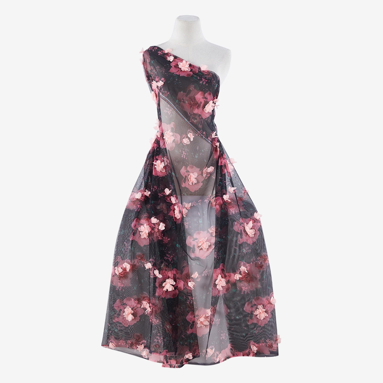 ZELOUF Breeze 3D Flower Print Mesh 57' , Sewing, DIY, Crafts Fabric By ...