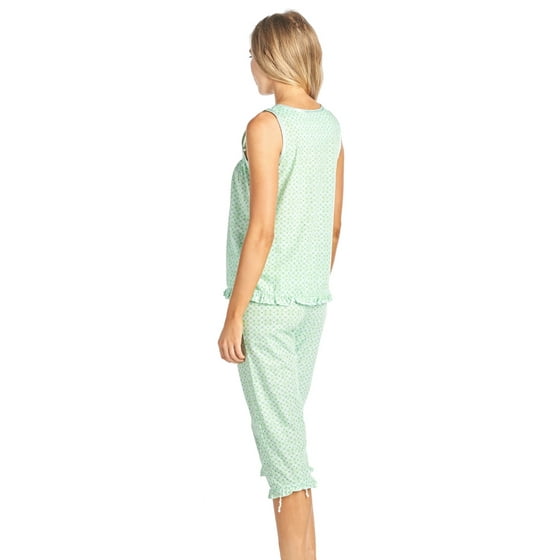 Casual Nights - Casual Nights Women's Sleeveless Tank Top Capri Pajama ...