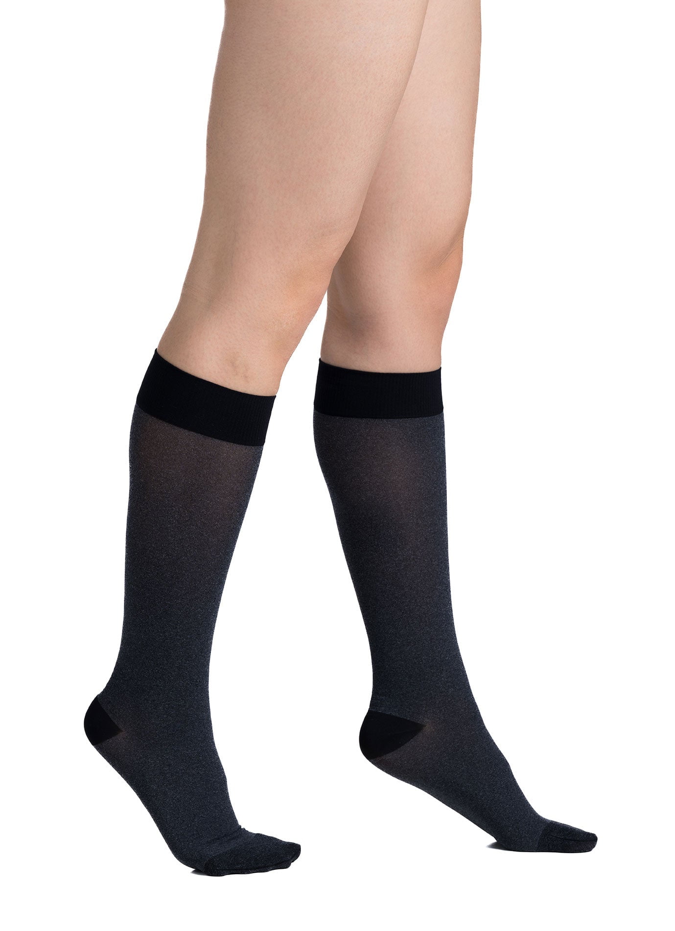 Allegro Soft Heather Opaque 15-20 mmHg Knee High Compression Socks ...