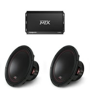 (2) MTX 3512-04S 12" 1200w Shallow Subwoofers+Sealed Slim Box+Amplifier ...